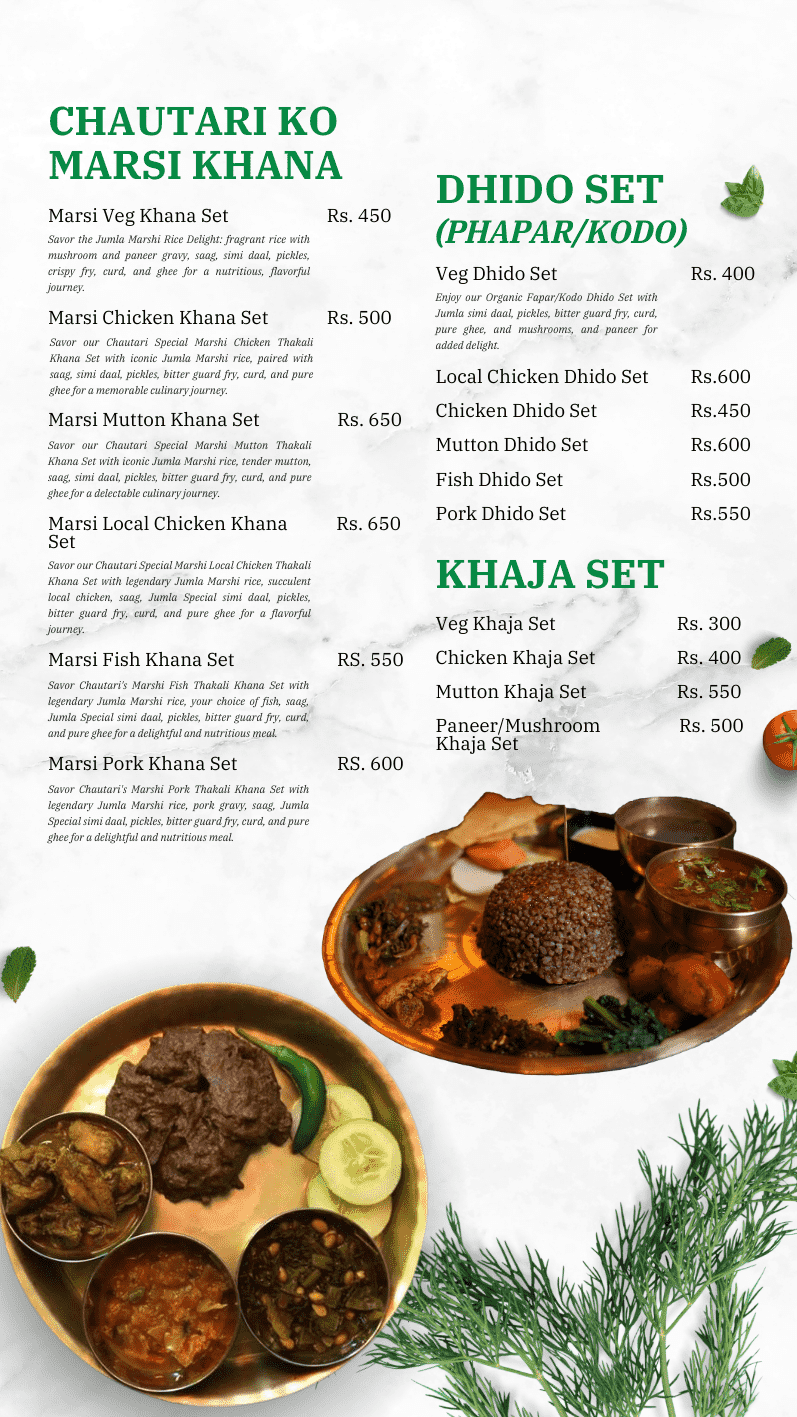 Menu – Chautari Cafe & Marsi Thakali